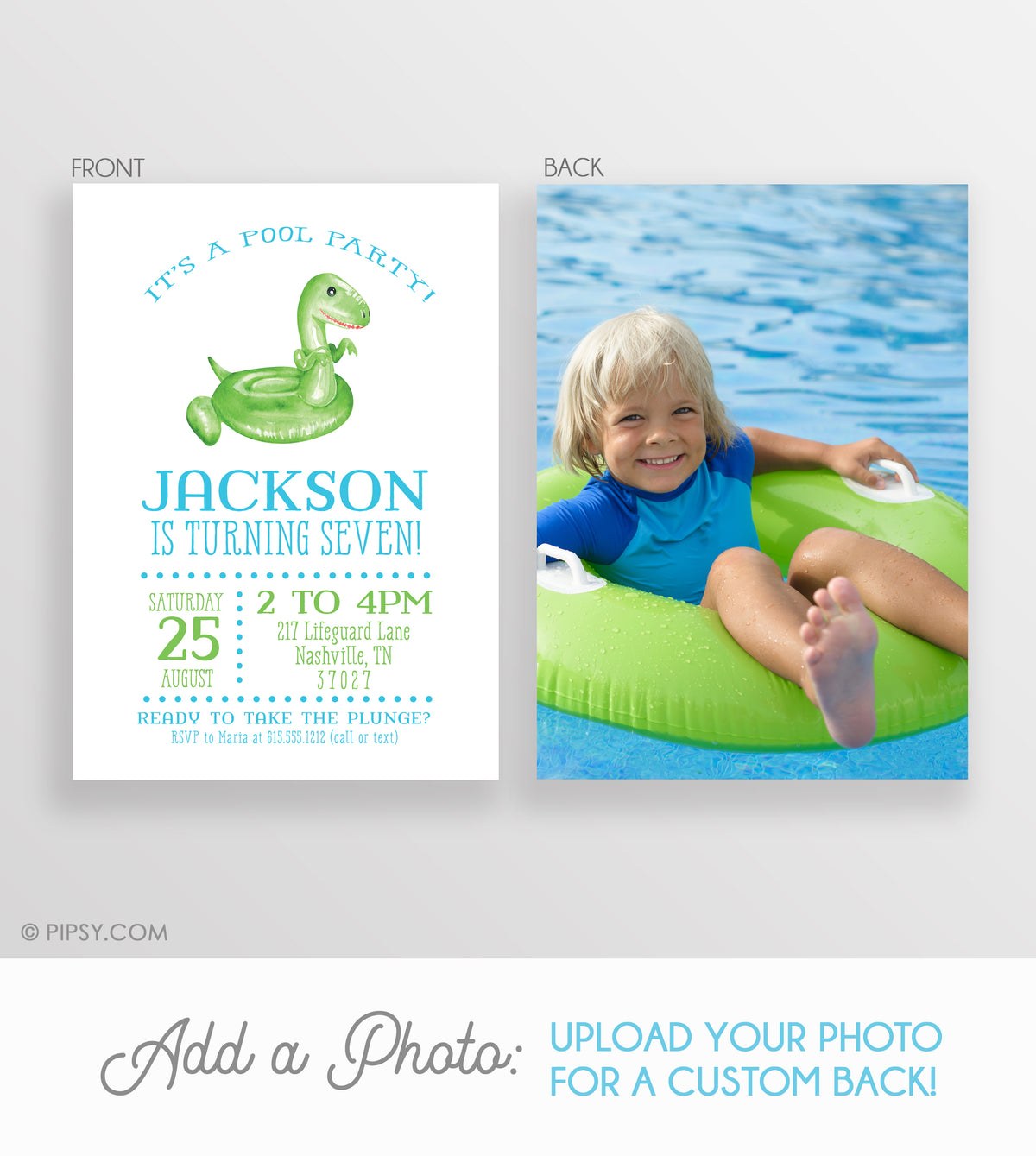 Pool Party Invitations Blue (DIY Printable) - Pipsy