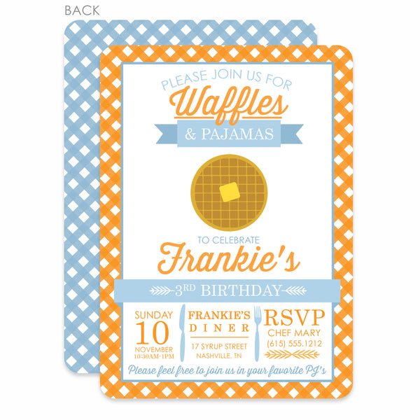 Waffles And Pajamas Birthday Invitation - Pipsy