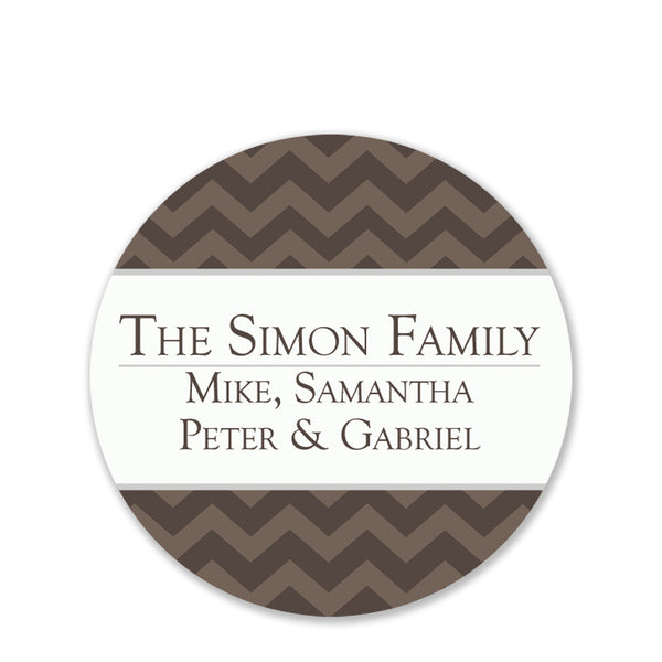 Antique Chevron Gift Stickers - Pipsy