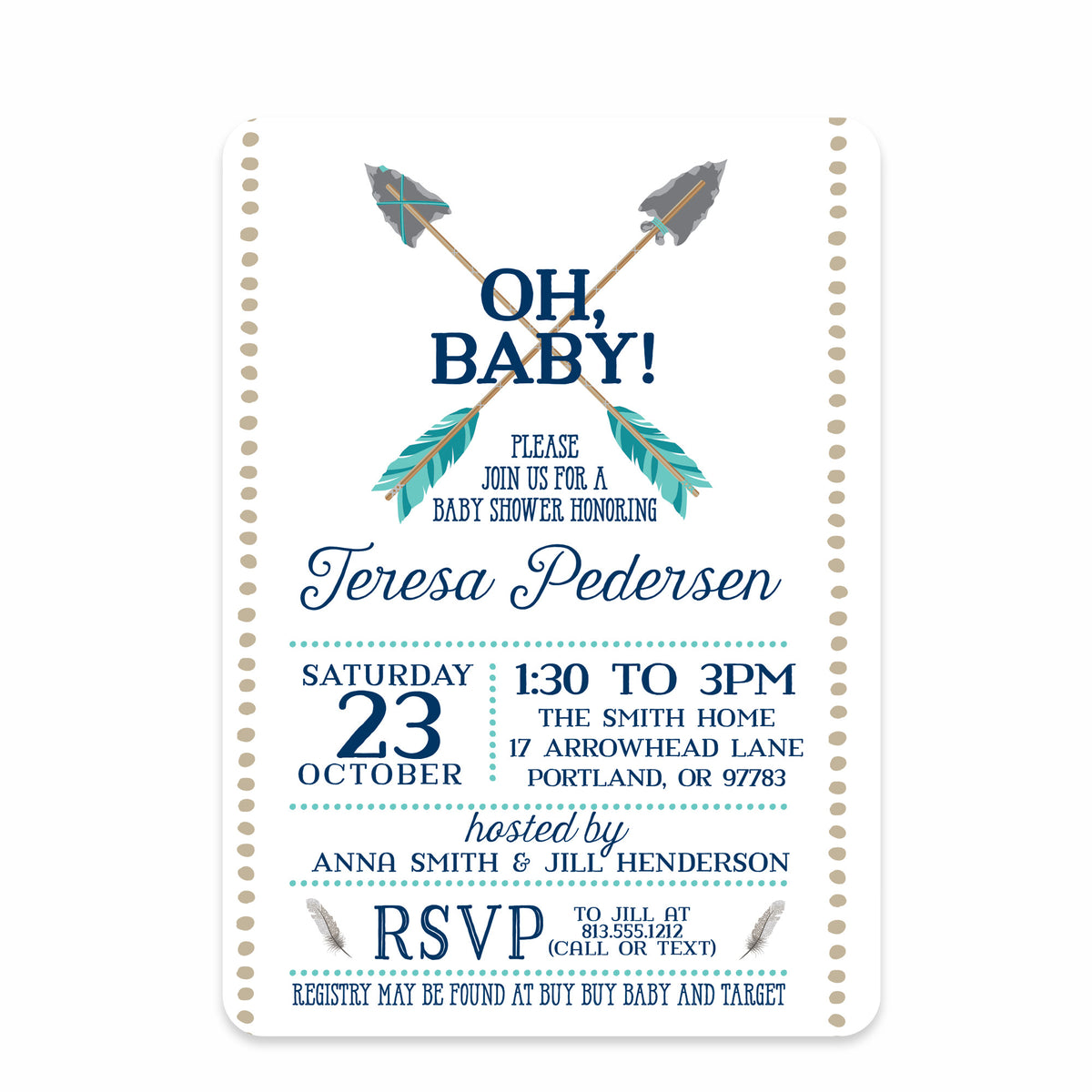 Arrows Baby Shower Invitation - Pipsy