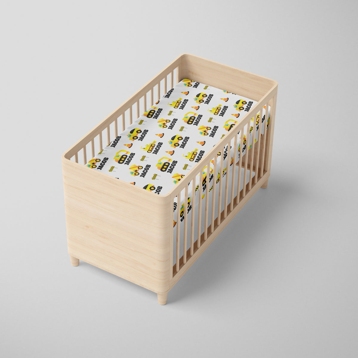 Construction Personalized Crib Sheet - Pipsy