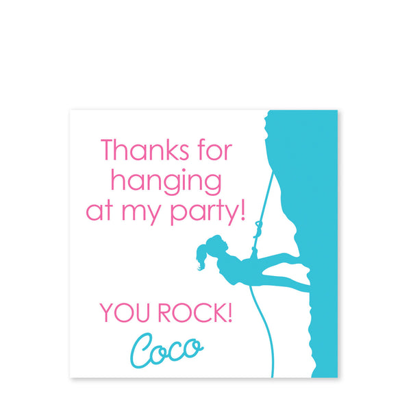 Rock Climbing Girl Favor Stickers - Pipsy